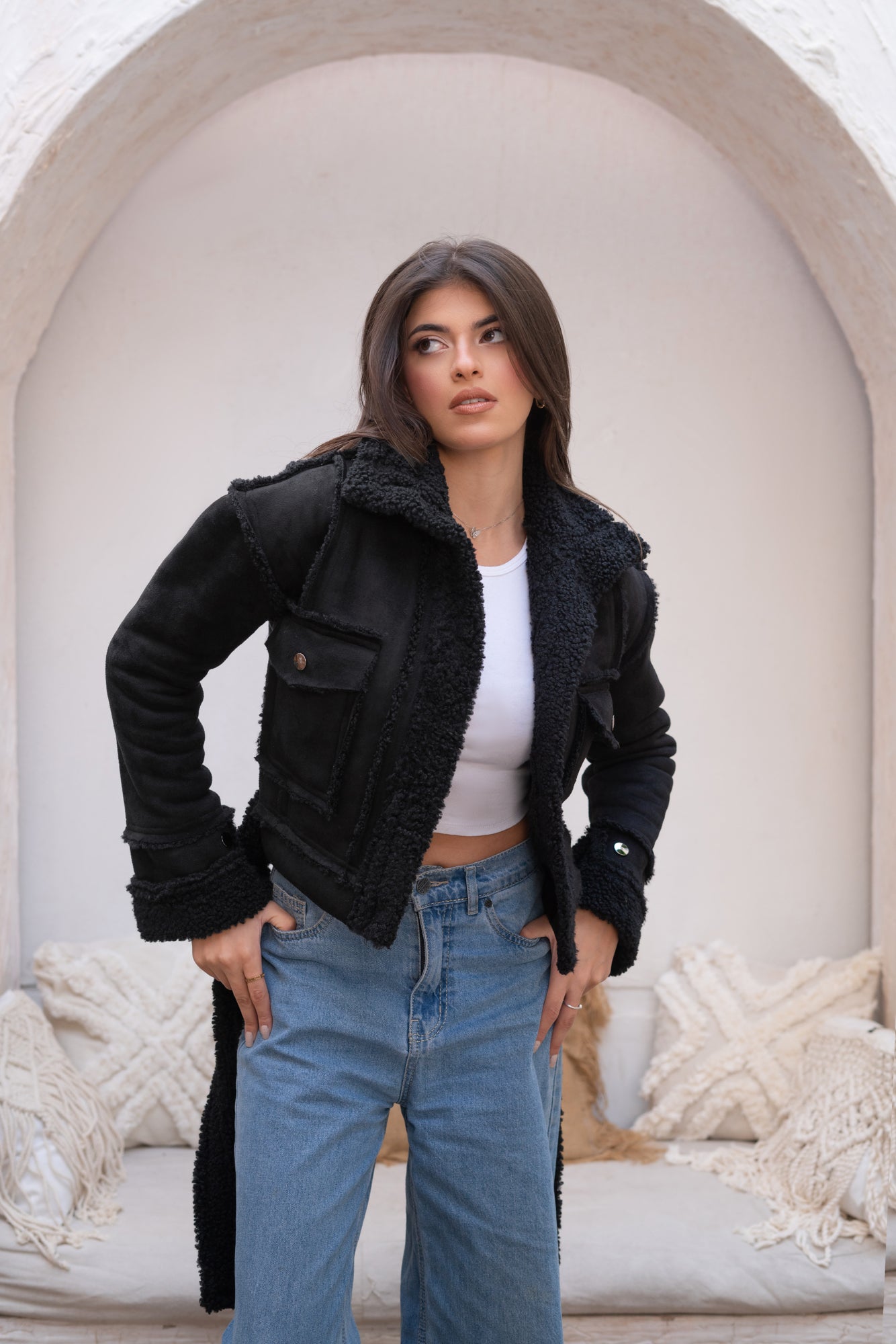 Black Teddy Short Casual Jacket – Lolla's